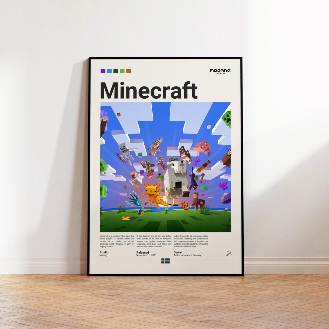 Minecraft Poster, Video Game Poster, Minecraft Fan Gift, Gamer Gift ...