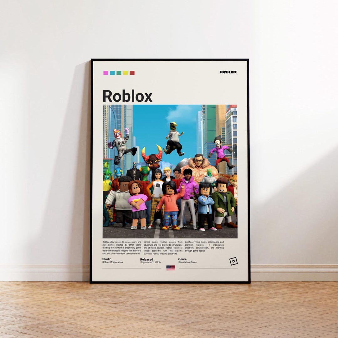 Roblox Poster, Video Game Poster, Roblox Fan Gift, Gamer Gift, Video ...
