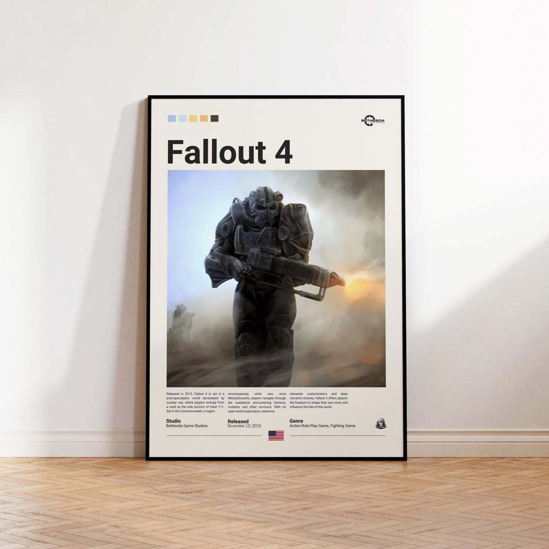 Fallout 4 Poster, Video Game Poster, Gift for Fallout Fan, Gamer Gift ...