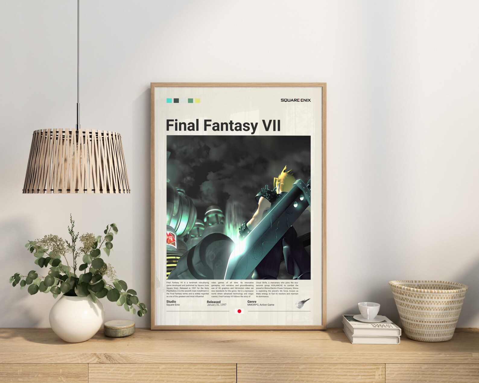 Final Fantasy 7 Poster, Video Game Poster, Gift for Final Fantasy Fan ...