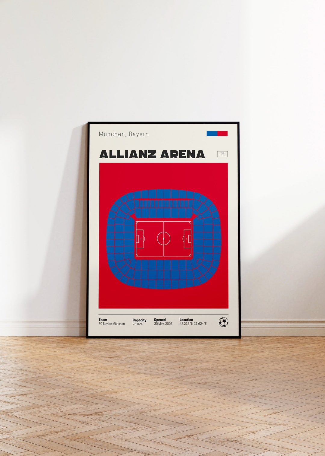 Allianz Arena Poster, FC Bayern Munich Print, Soccer Fans, Bundesliga ...