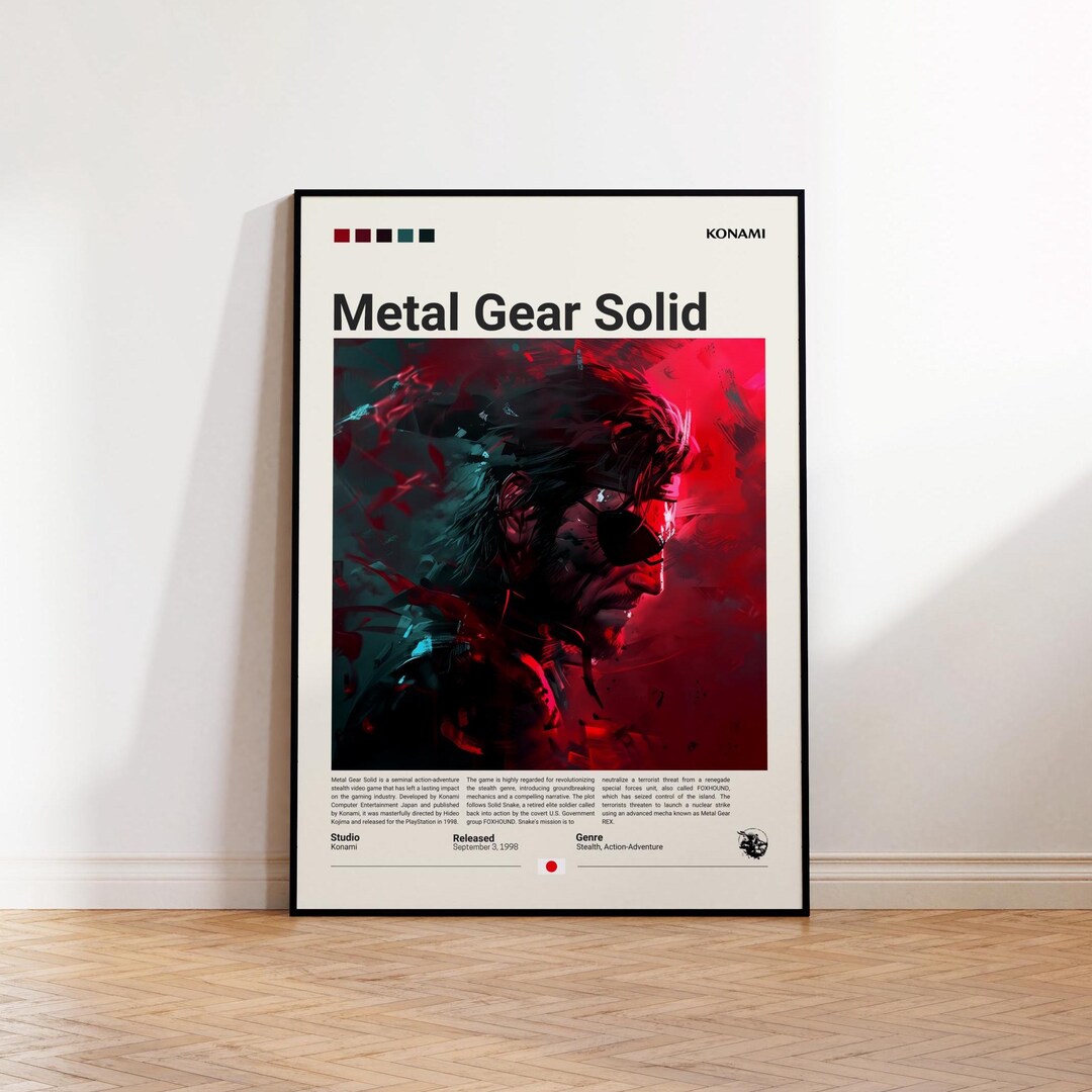 Metal Gear Solid Poster, Video Game Poster, Metal Gear Solid Fan Gift ...