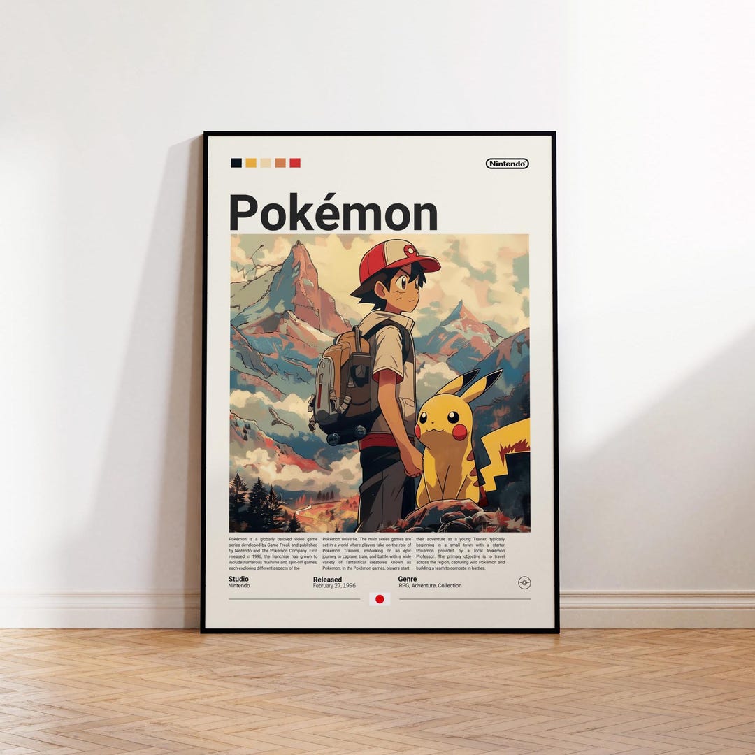 Pokemon Poster, Video Game Poster, Gift for Pokemon Fan, Gamer Gift ...