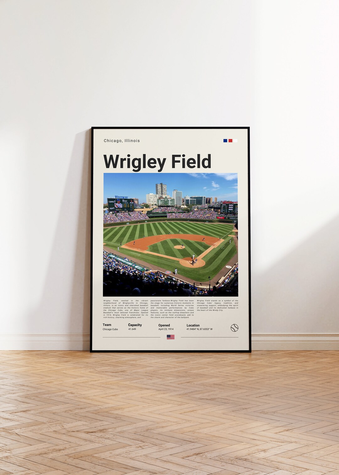 Chicaco Cubs Poster, Wrigley Field Poster, Baseball Fans, Sports ...