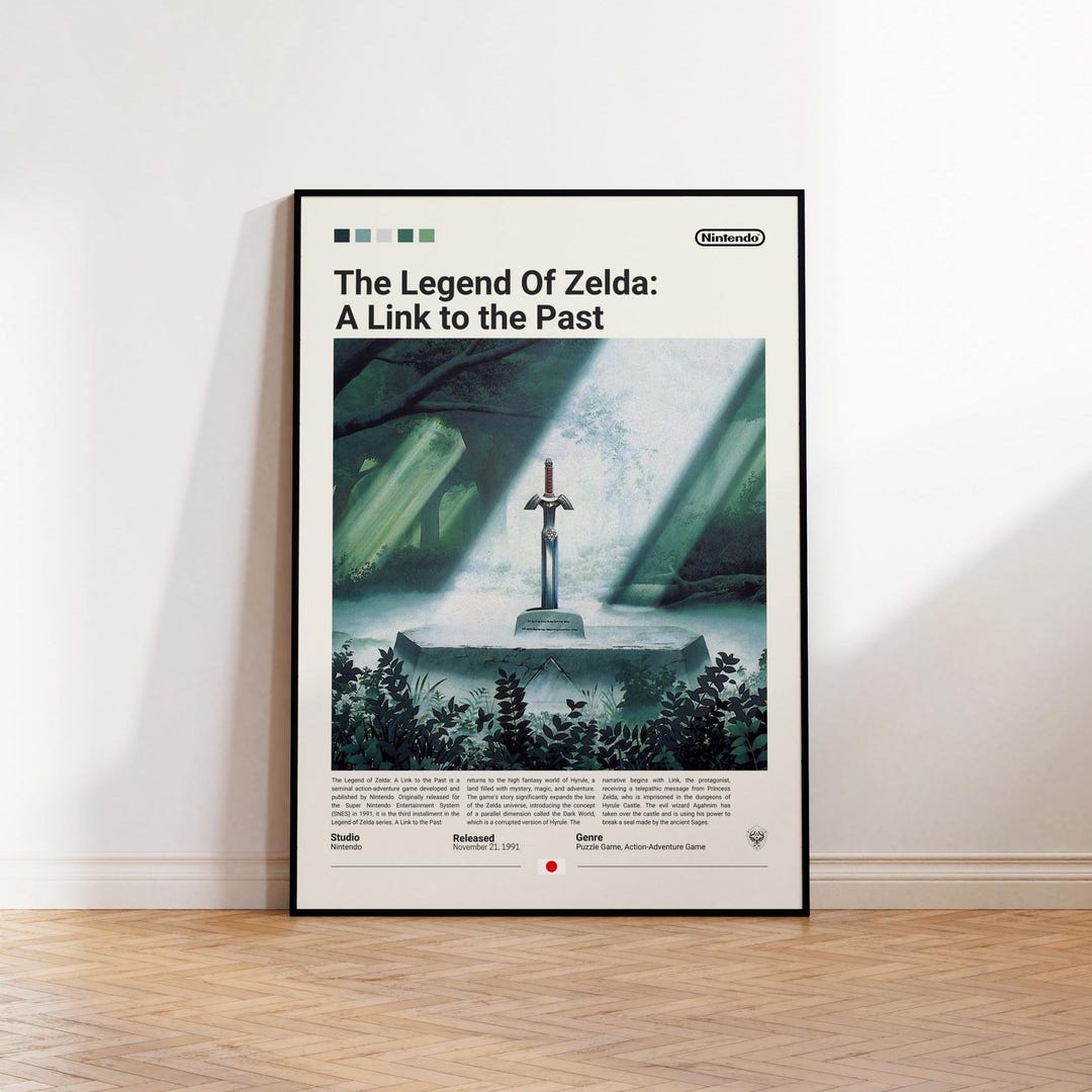 The Legend of Zelda Poster, Video Game Poster, Zelda Fan Gift, A Link ...