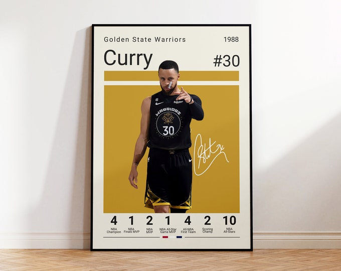 Stephen Curry Poster Golden State Warriors Poster Basketball Print