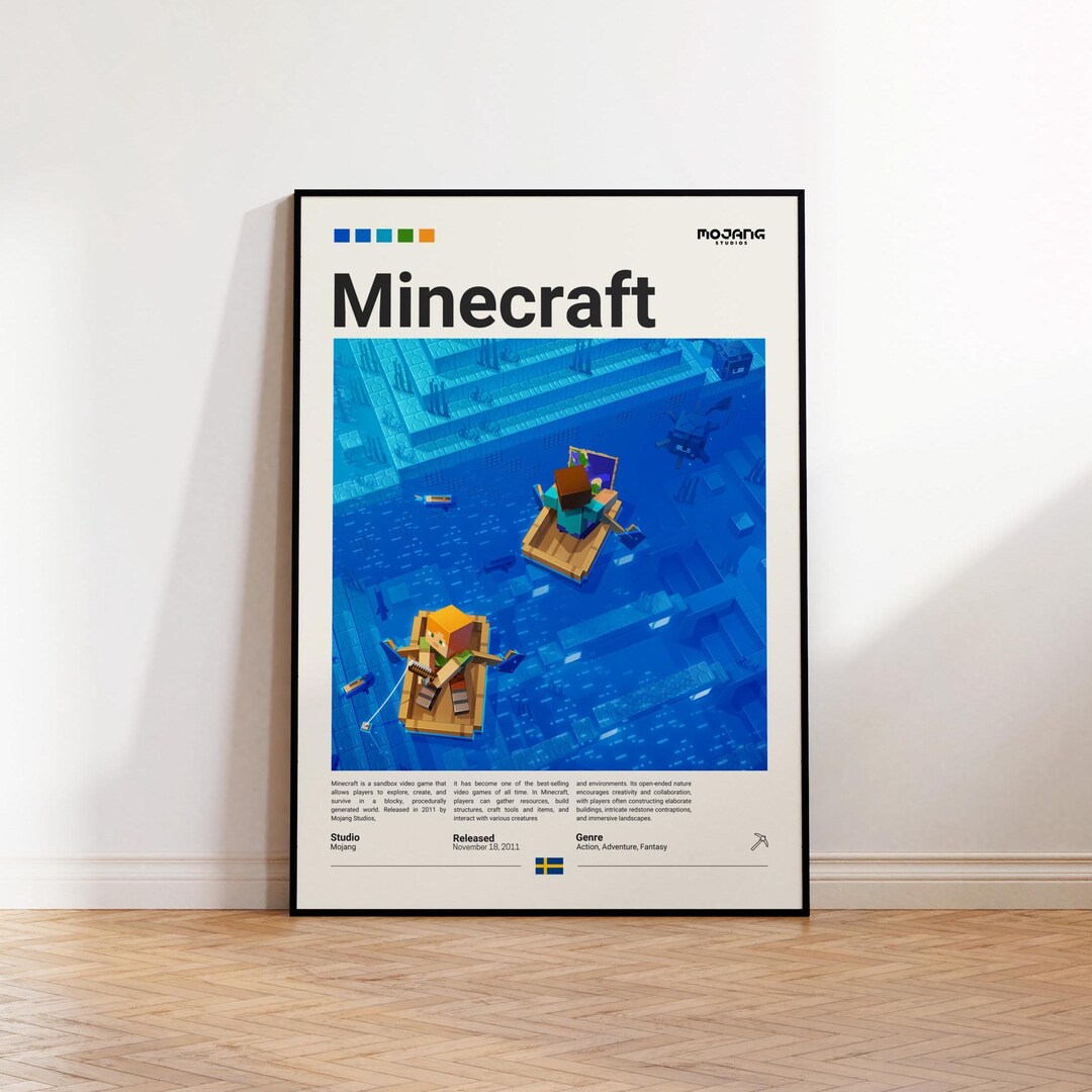 Minecraft Poster, Video Game Poster, Minecraft Fan Gift, Gamer Gift ...