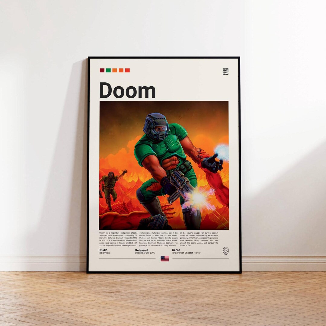 Doom Poster, Video Game Poster, Gift for Doom Fan, Gamer Gift, Video ...