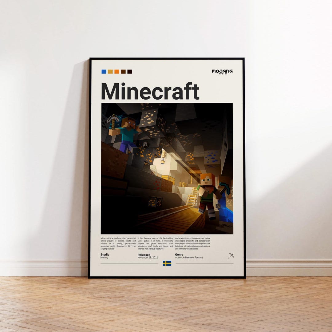 Minecraft Poster, Video Game Poster, Minecraft Fan Gift, Gamer Gift ...