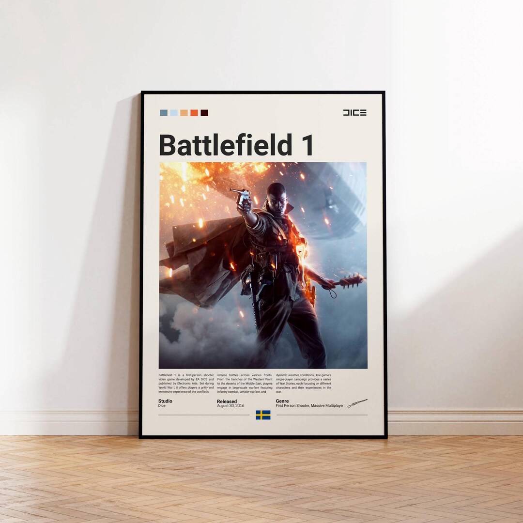 Battlefield 1 Poster, Video Game Poster, Gift for Battlefield Fan ...