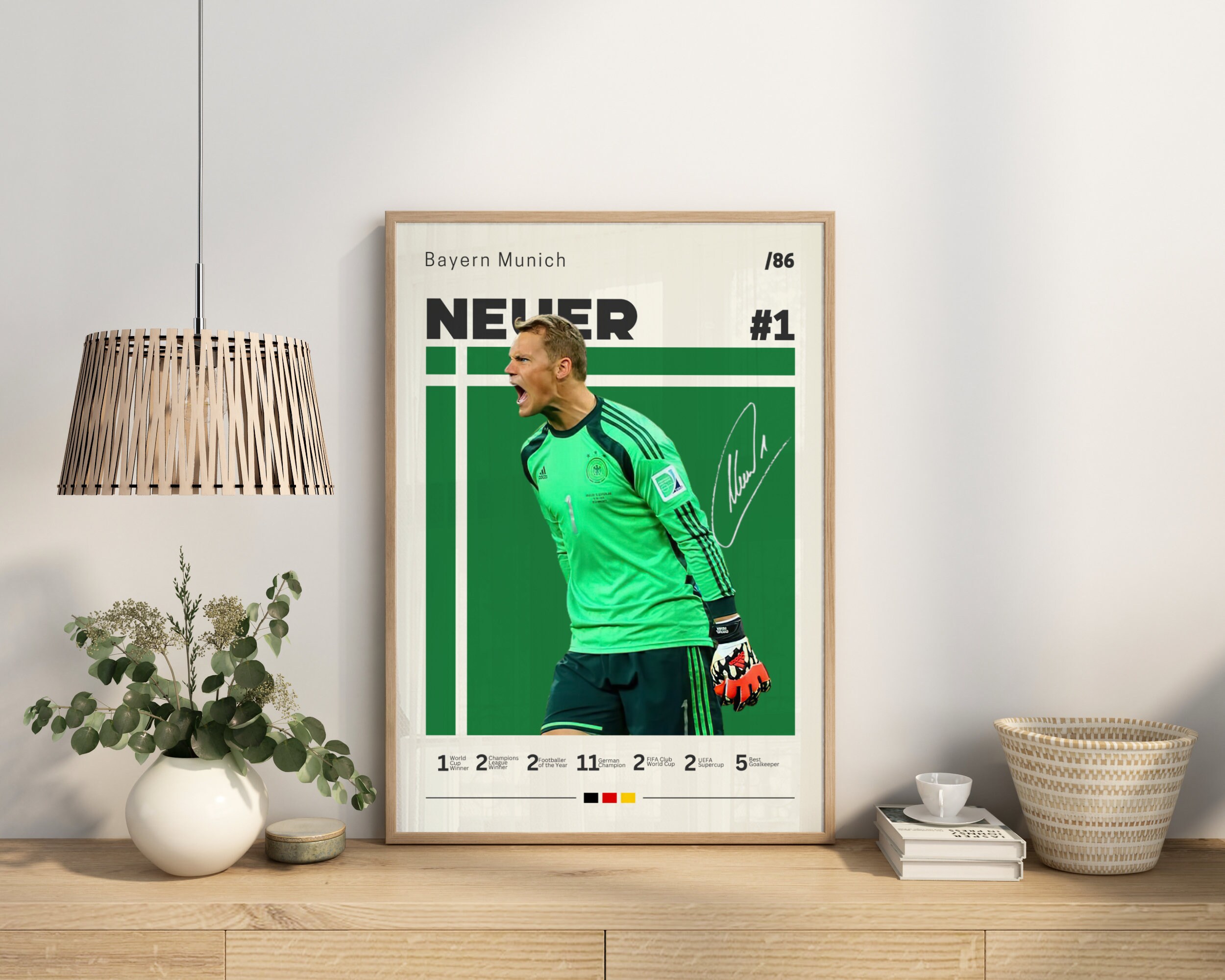 Manuel Neuer Poster, Bayern Munich Poster, Football Print, Football ...