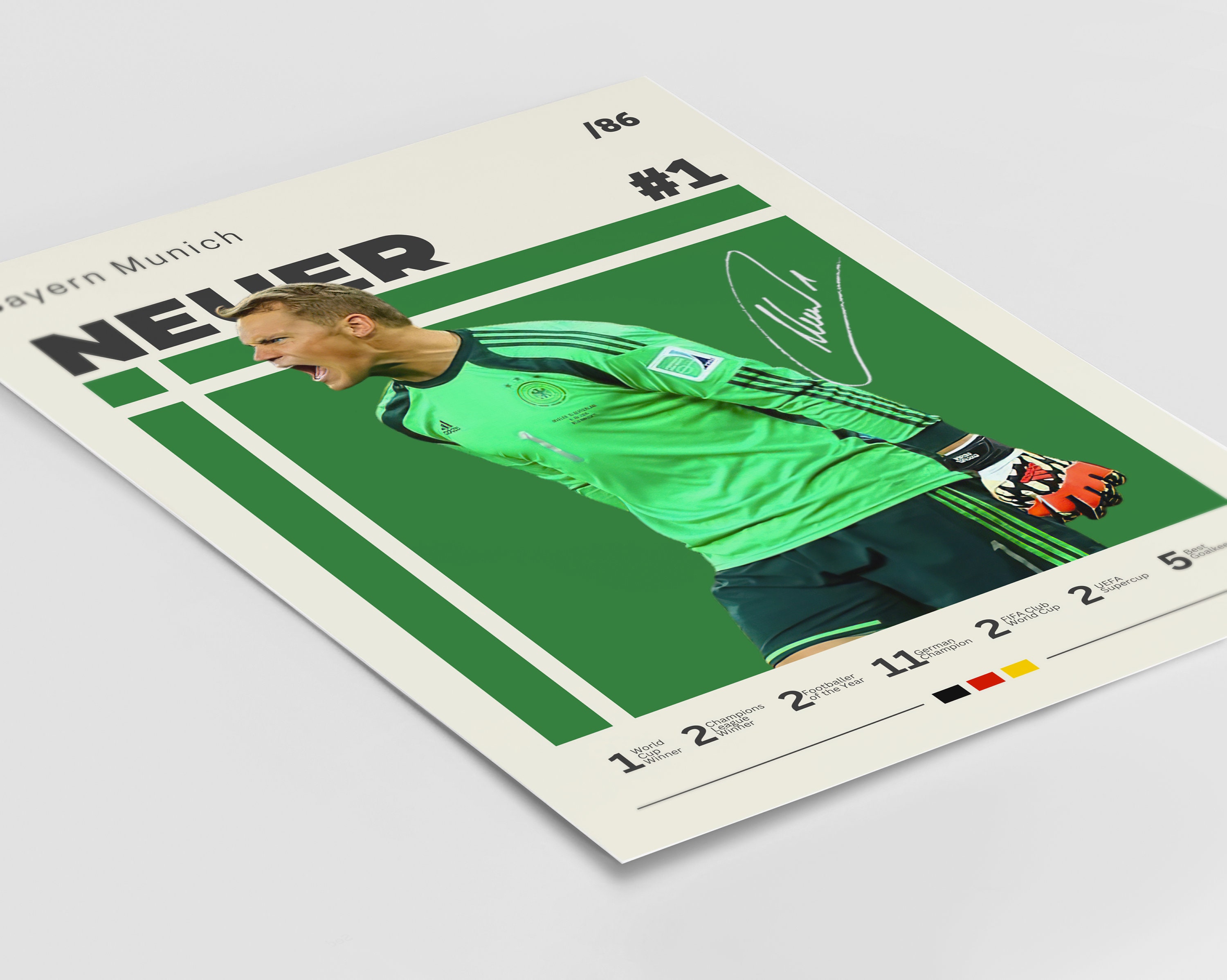 Manuel Neuer Poster, Bayern Munich Poster, Football Print, Football ...
