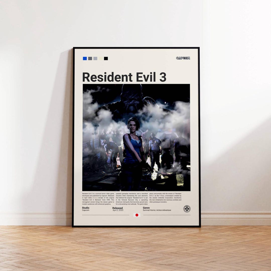Resident Evil 3 Poster, Video Game Poster, Gift for Resident Evil Fan ...