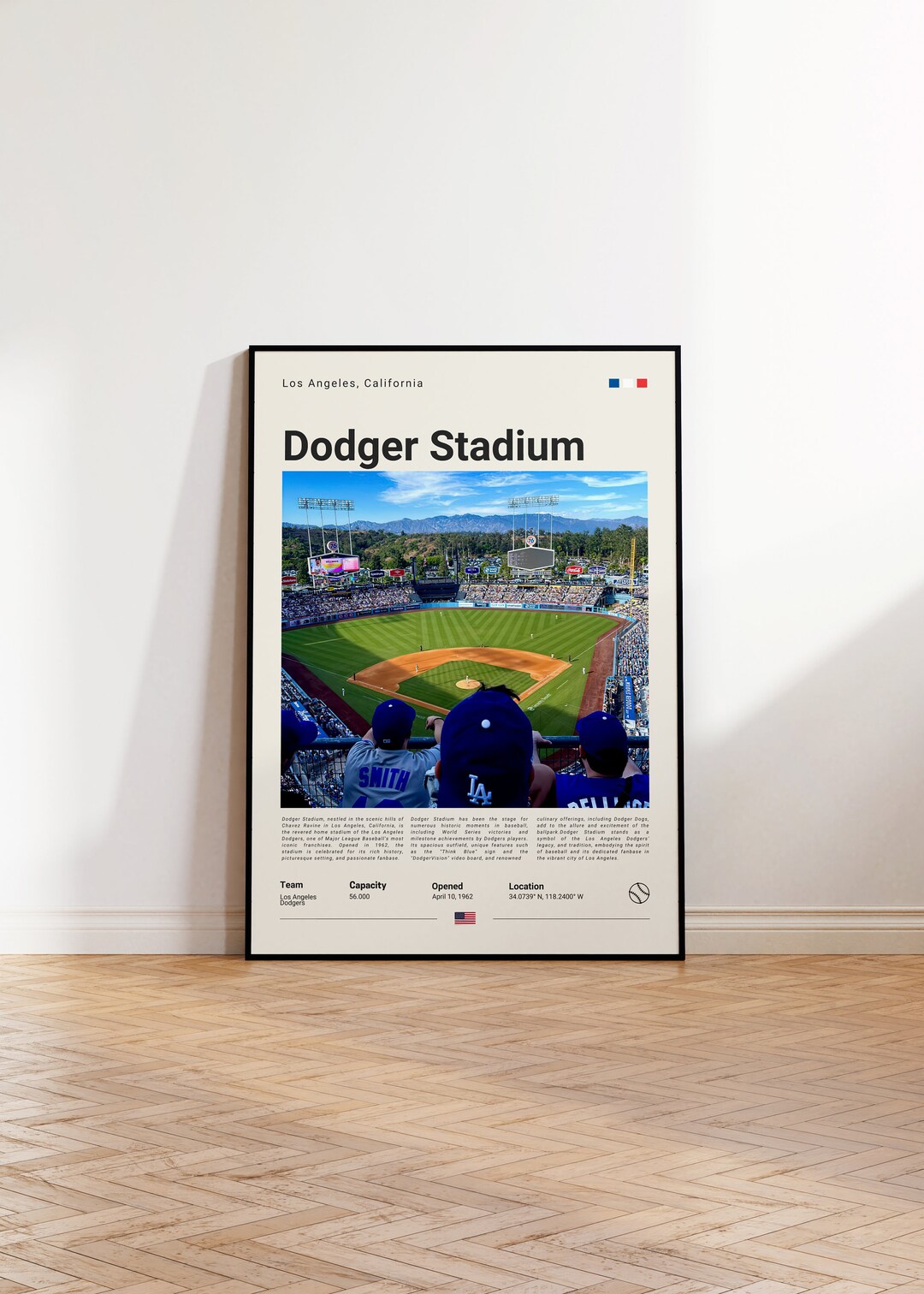 Los Angeles Dodgers Poster, Dodger Stadium Poster, Baseball Fans ...