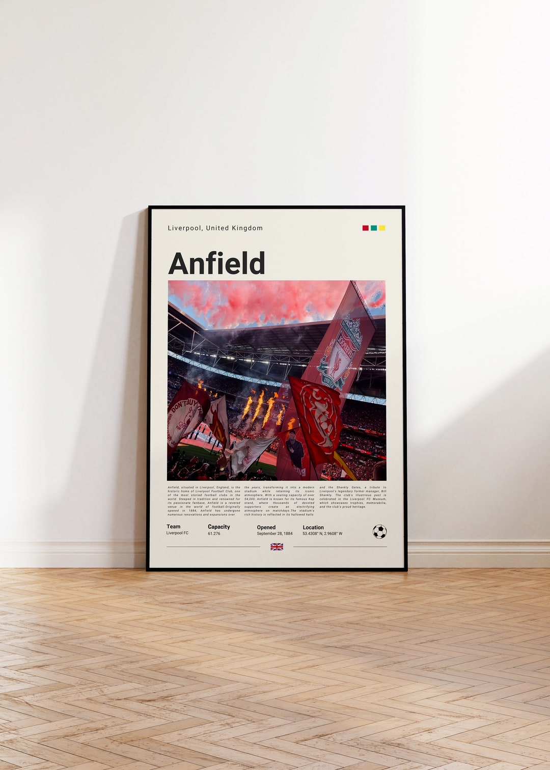 Anfield Poster, Liverpool Poster, Soccer Fans, Premier League Stadium ...