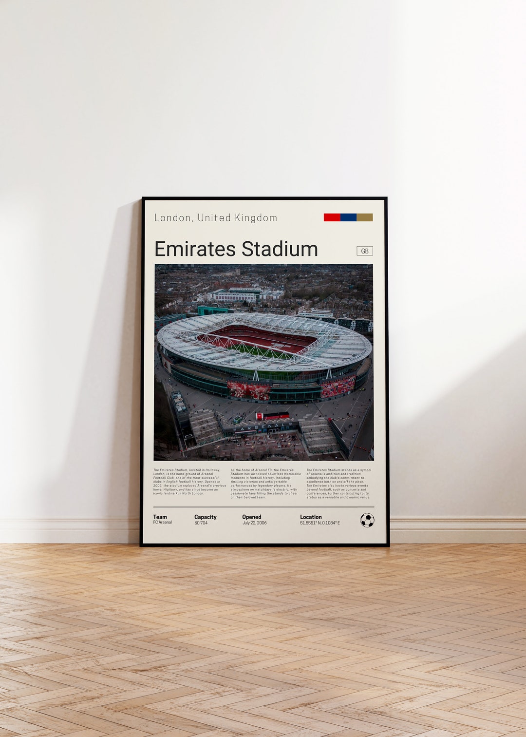 Emirates Stadium Poster, Arsenal Poster, Soccer Fans, Premier League ...