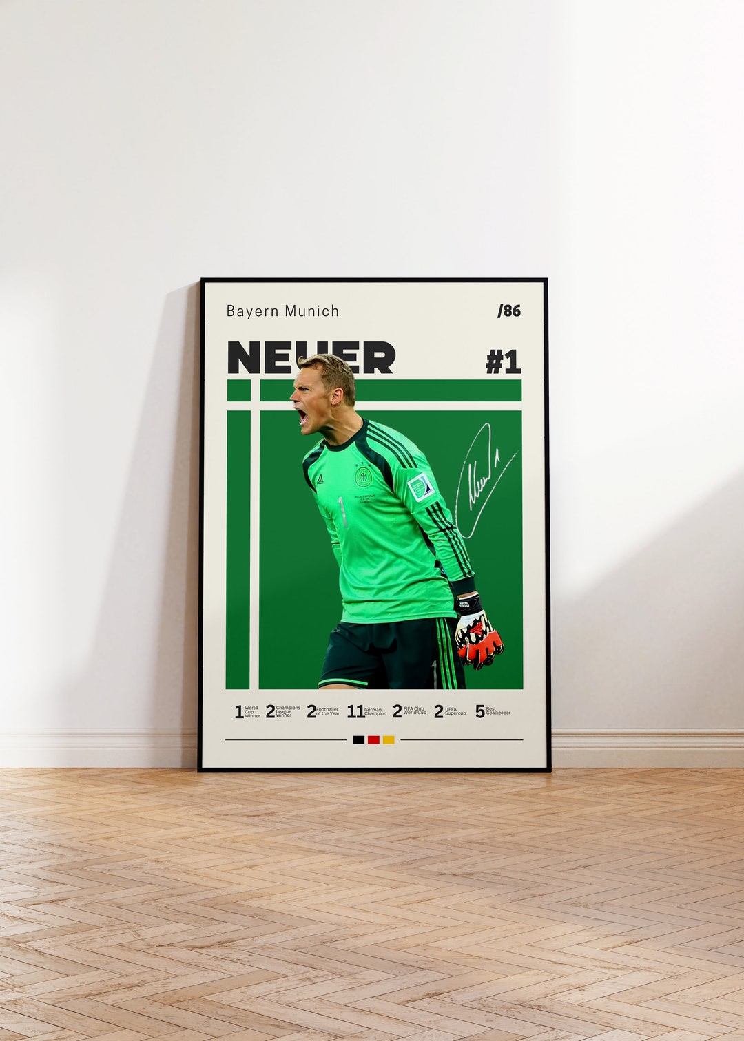 Manuel Neuer Poster, Bayern Munich Poster, Football Print, Football ...