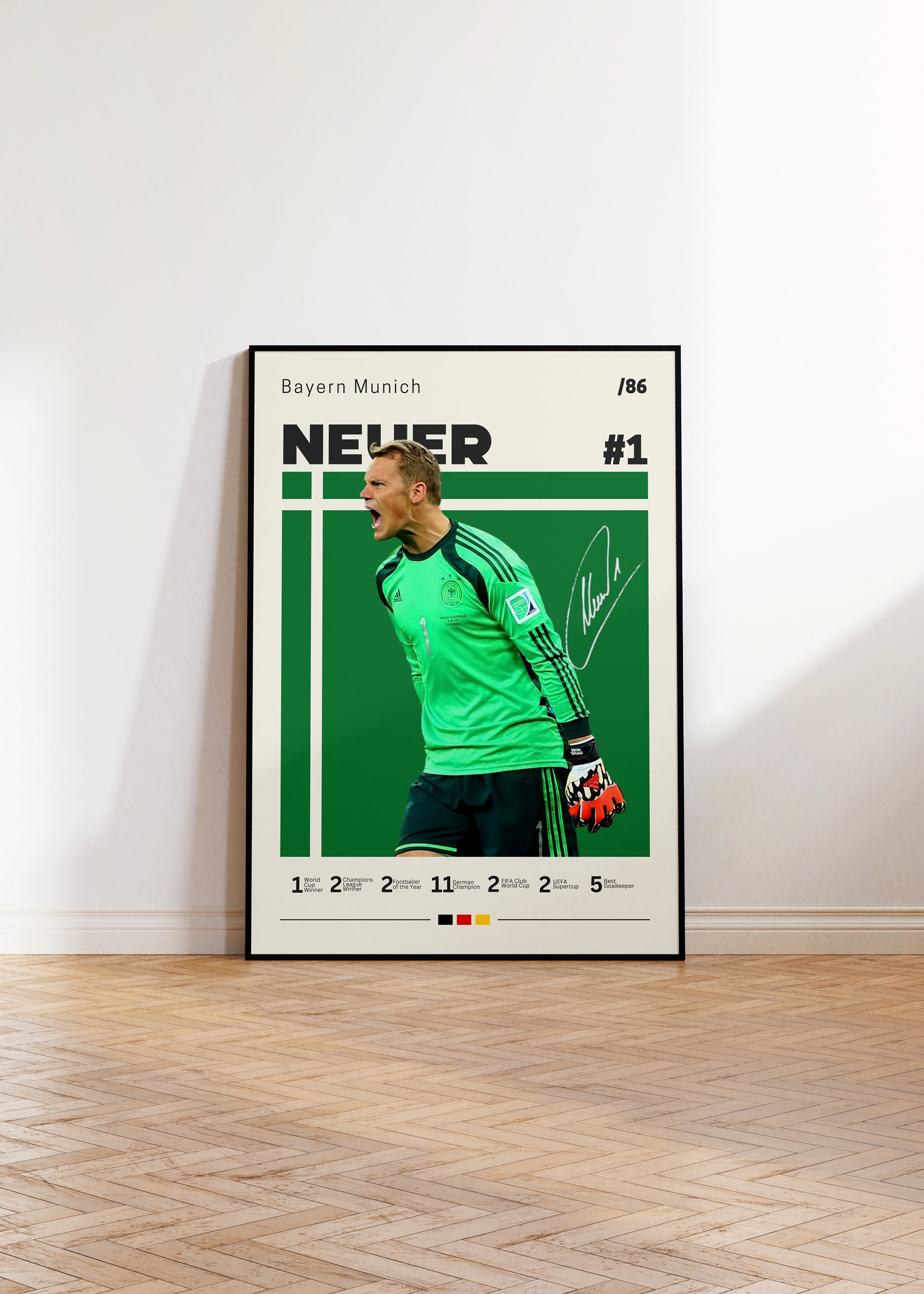 Manuel Neuer Poster, Bayern Munich Poster, Football Print, Football ...