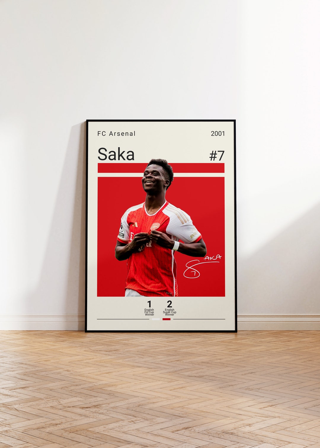 Bukayo Saka Poster, FC Arsenal Poster, Football Print, Football Poster ...