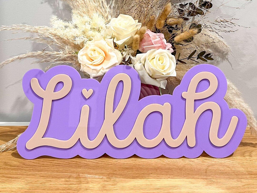 Double Layer Wall Name Plaque Script Sign - Etsy