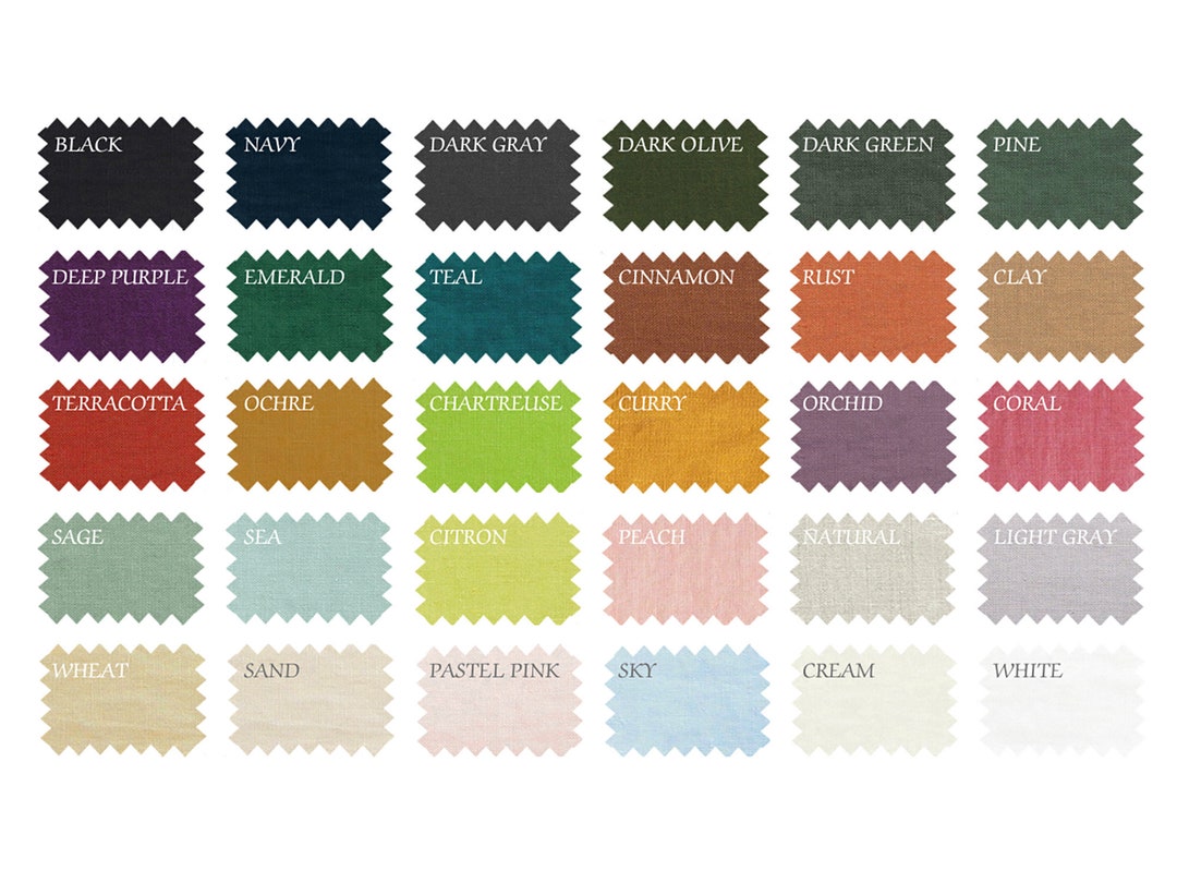 Linen Fabric Swatches in 30 Colors Linen Samples Fabric Scraps Natural ...
