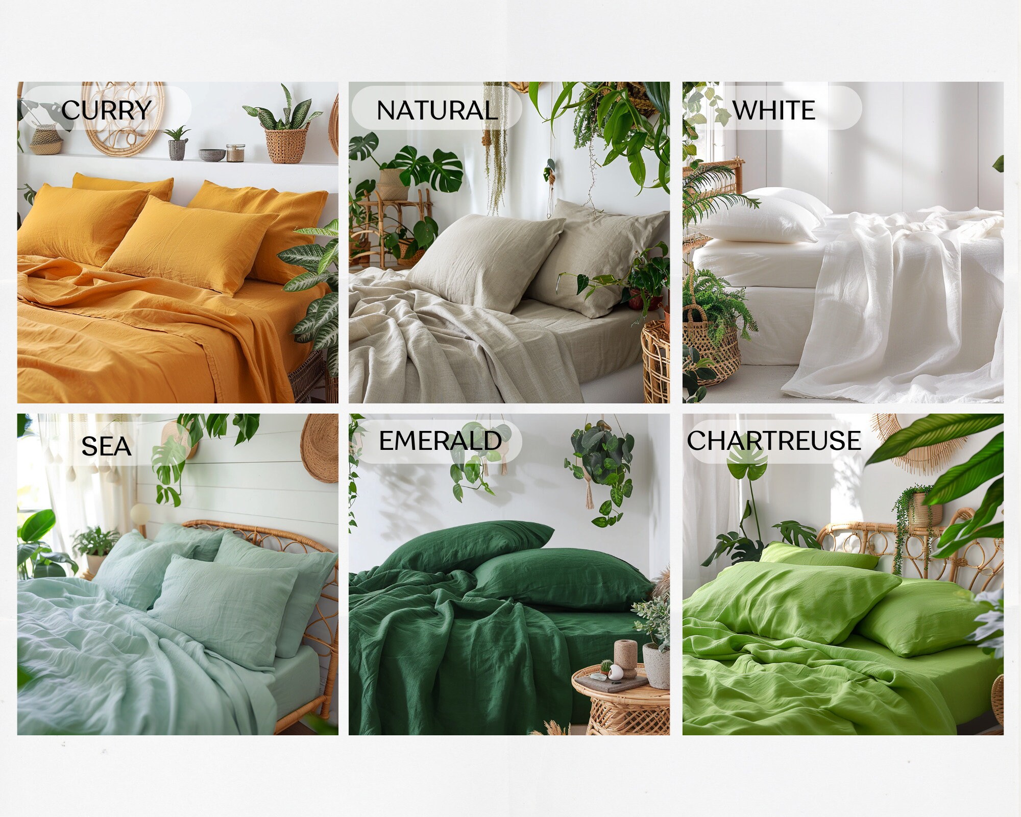 Curry Linen Sheet Set Flat Sheet Fitted Sheet 2 Pillowcases Yellow ...