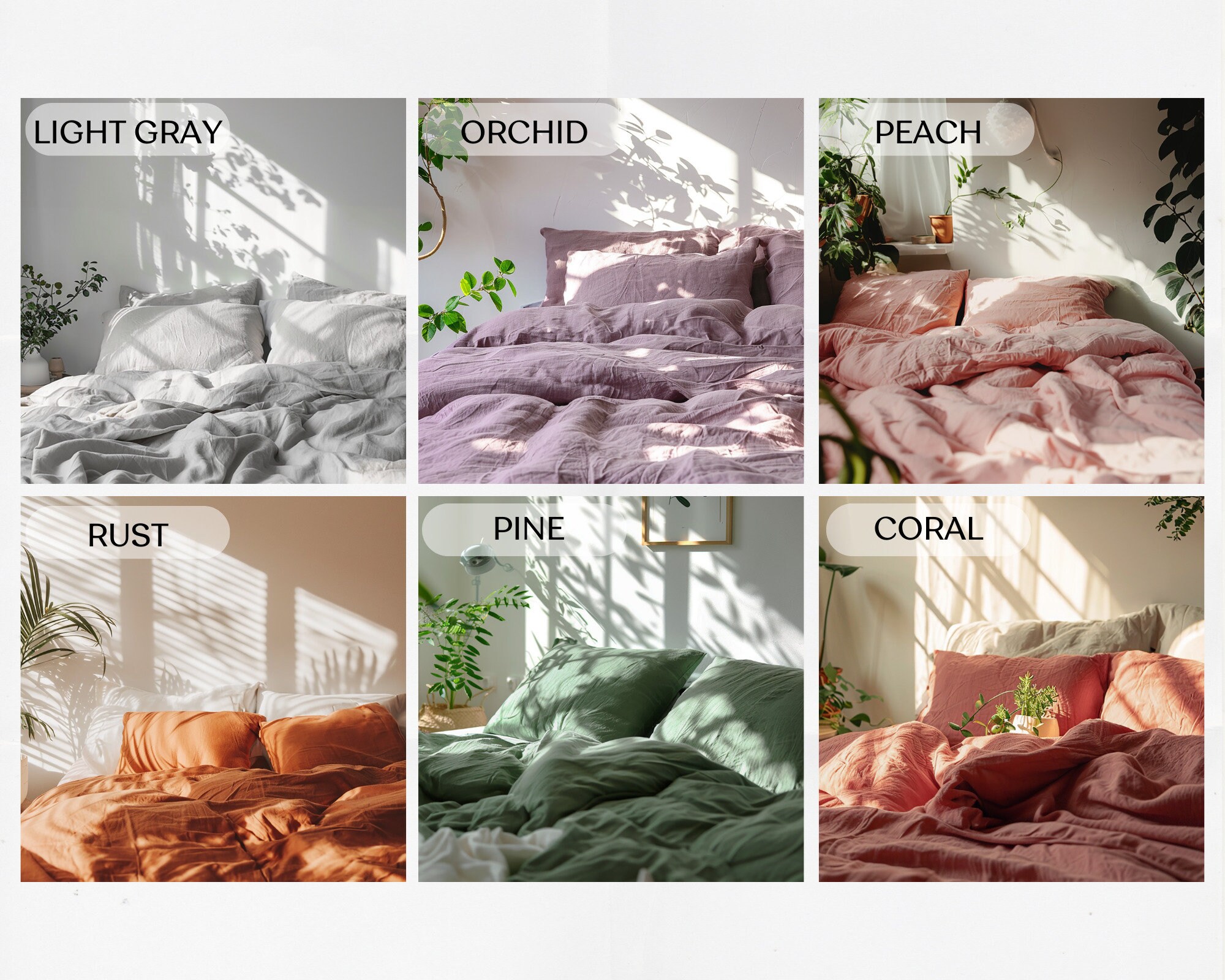 Deep Purple Natural Linen Pillowcases Set Dark Violet Softened Linen ...
