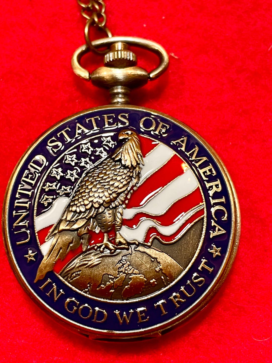 USA United States of America Pocket Watch. Bald Eagle. - Etsy