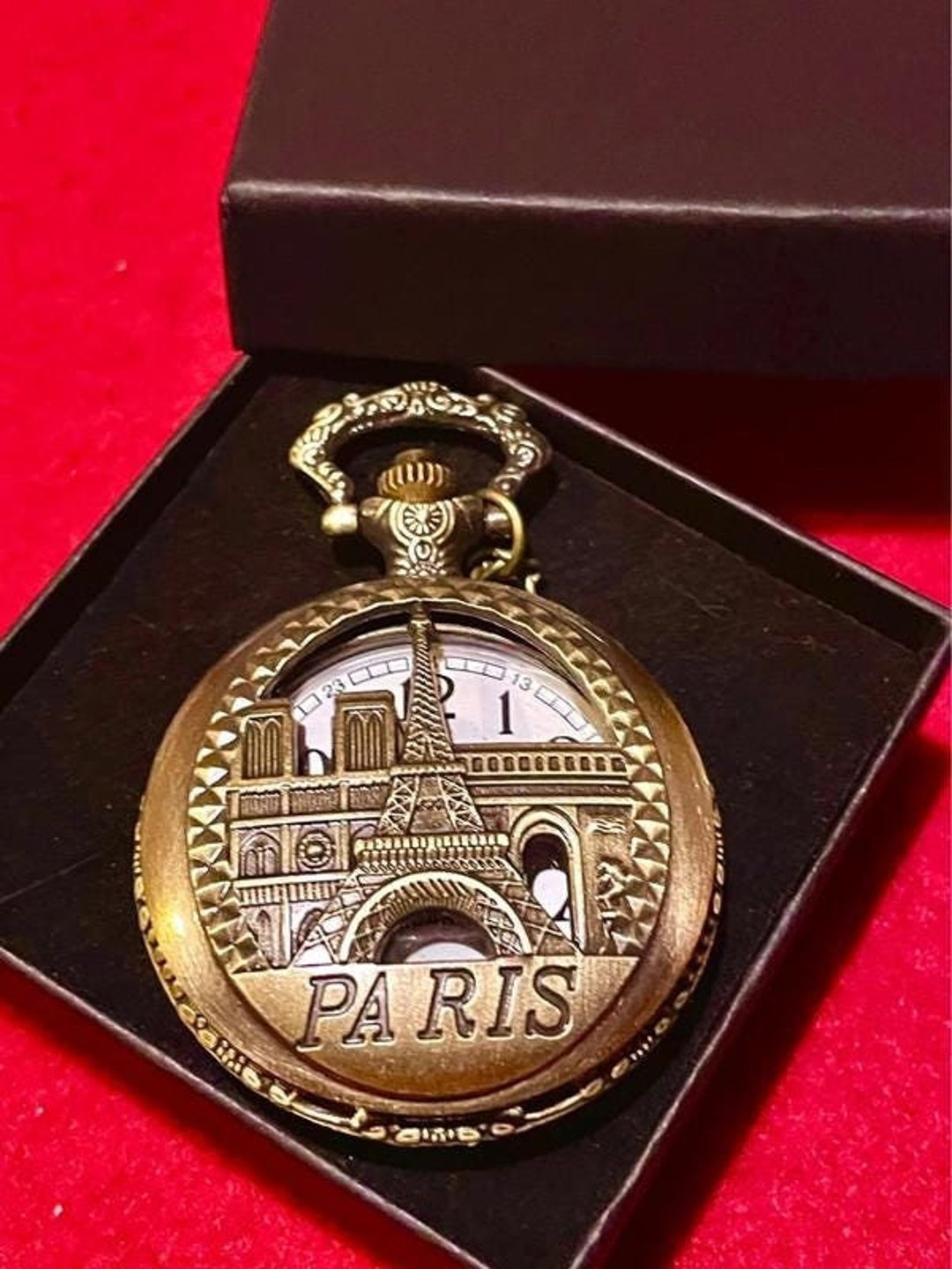 Paris Pocket Watch, Eiffel Tower, Notre Dame, Arc De Triomphe to Give ...