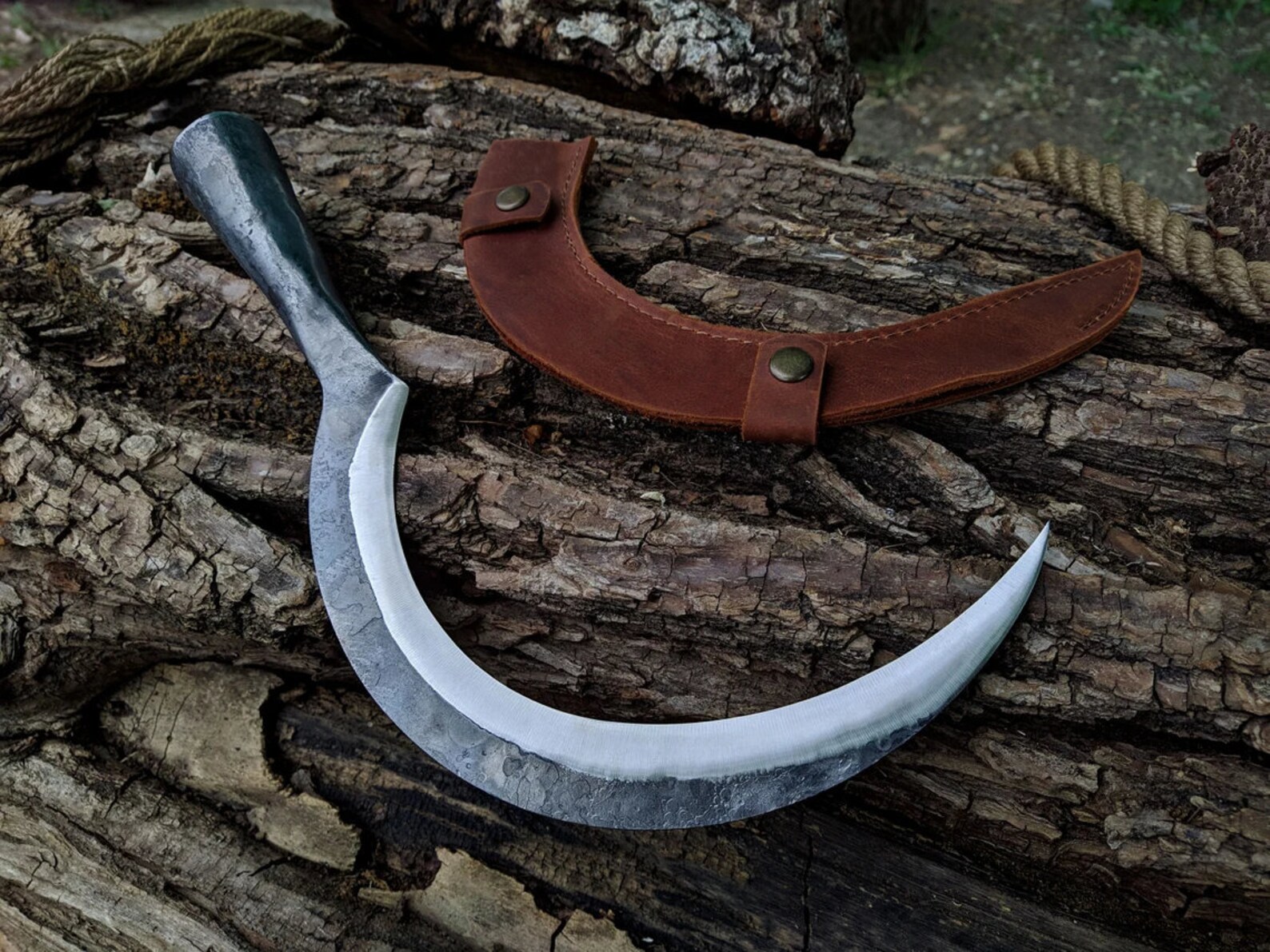 Forged Sickle With Forged Handle. the Tool for Herbalism. Forged Braid ...