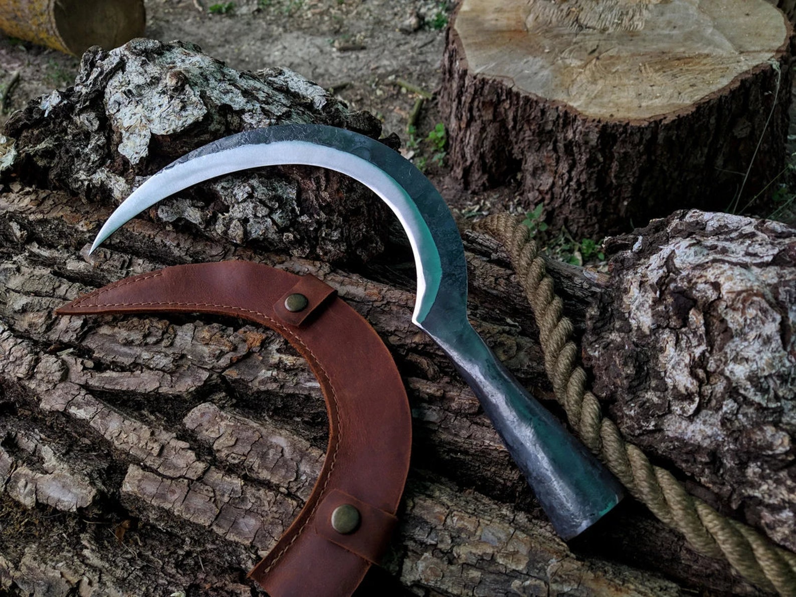 Forged Sickle With Forged Handle. the Tool for Herbalism. Forged Braid ...