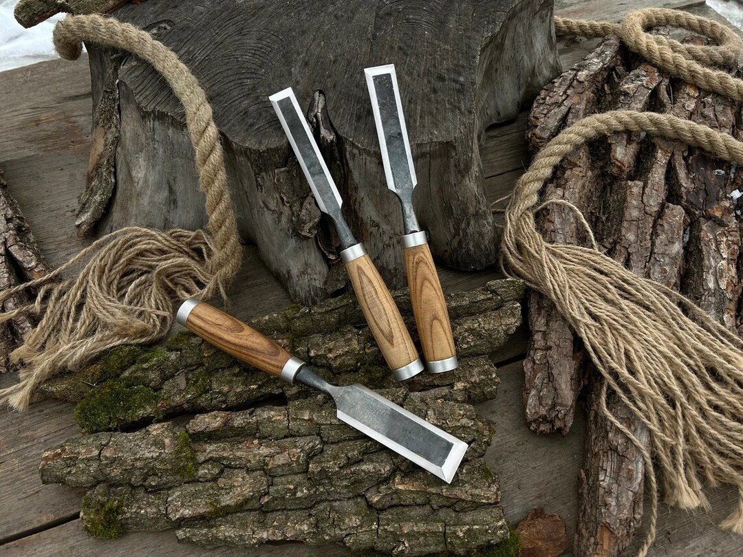 Hand Forged Chisel Set 3pcs. Woodworking Tools. Forged Chisel. Wood ...