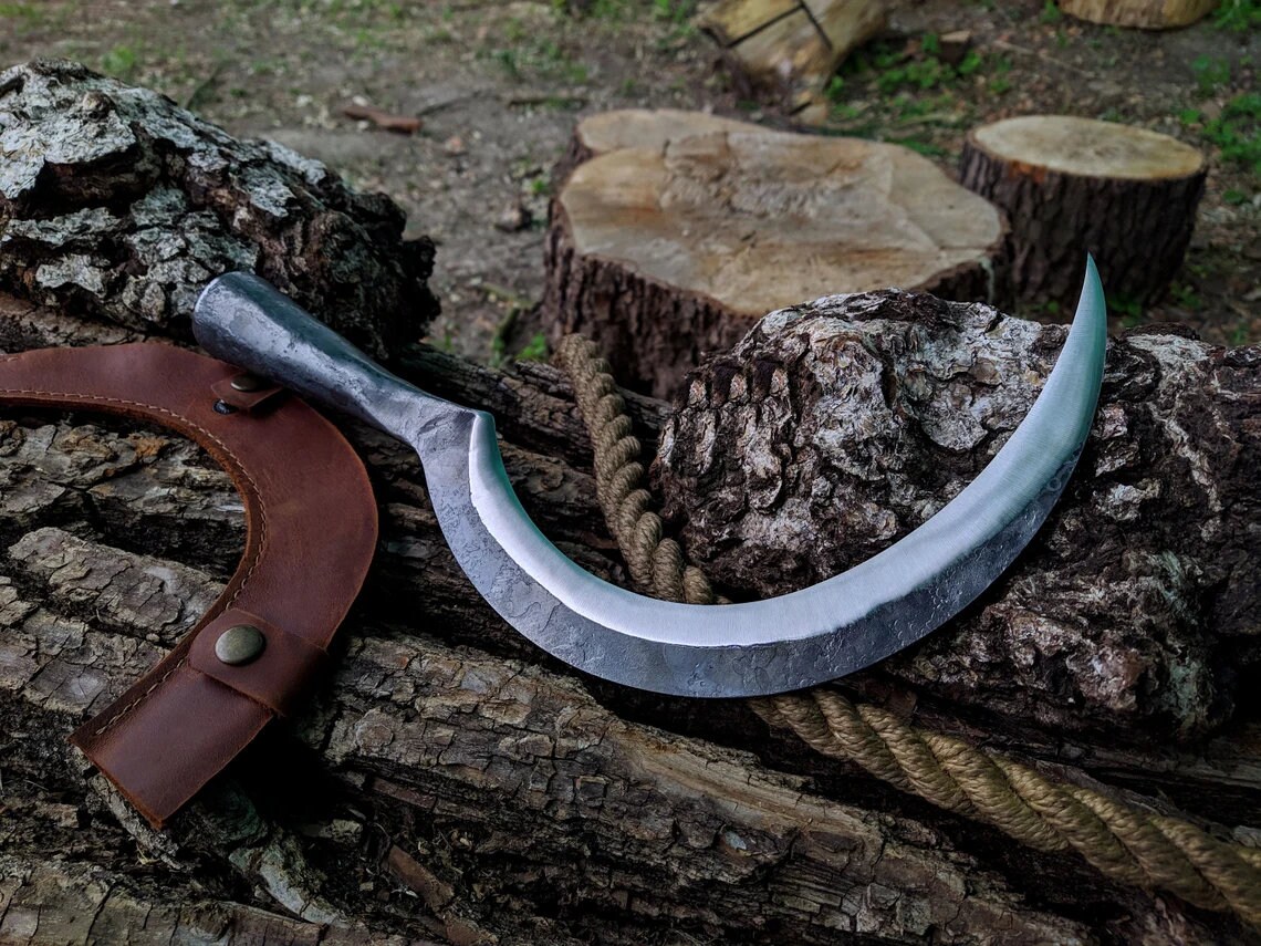 Forged Sickle With Forged Handle. the Tool for Herbalism. Forged Braid ...