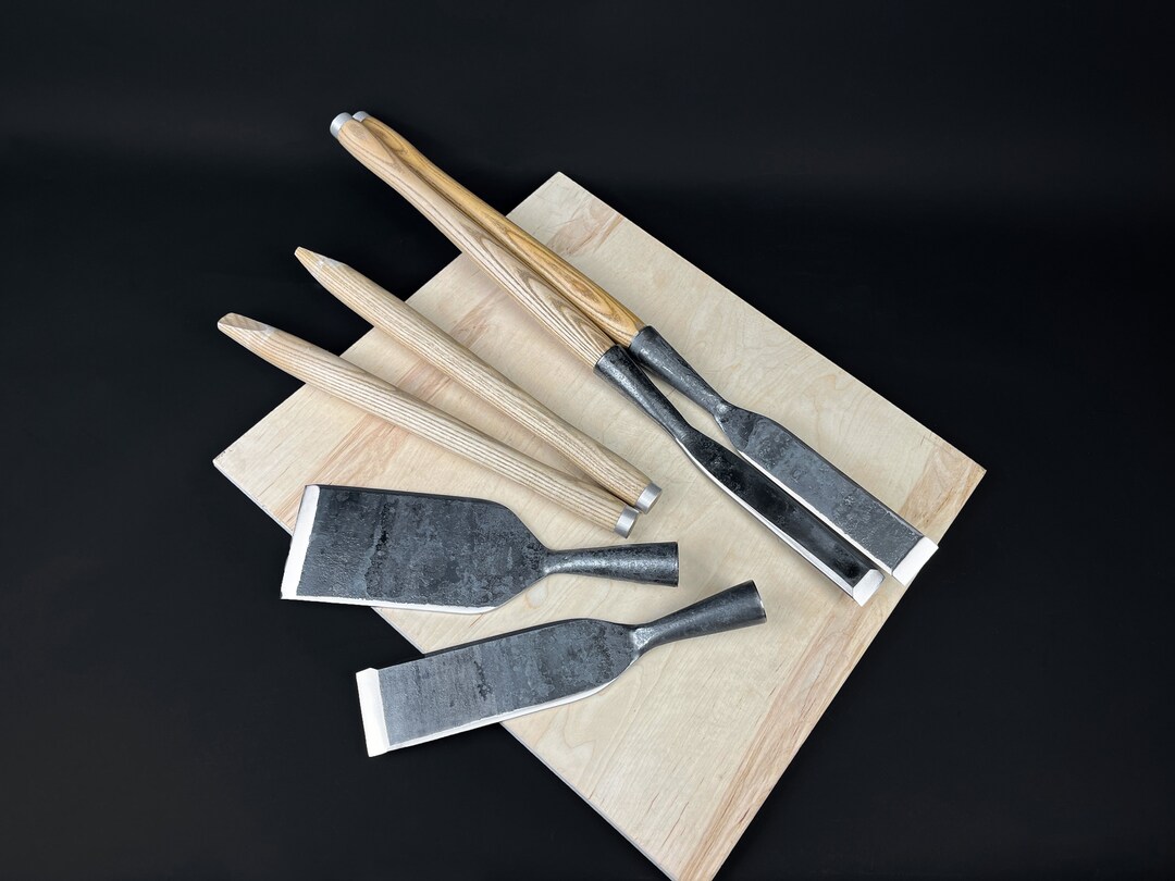 Timber Framing Chisel 4 Set. Carpenters Slick Chisels. Straight Large ...