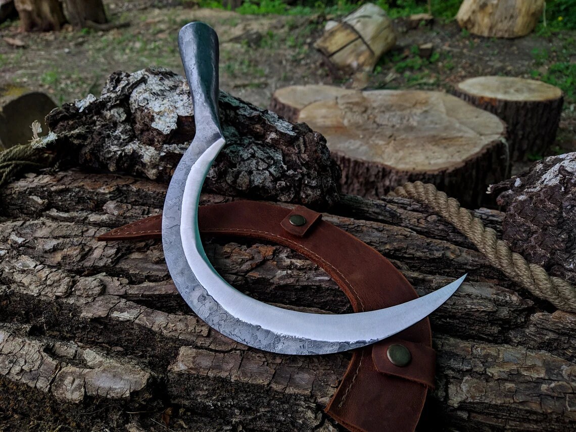 Forged Sickle With Forged Handle. the Tool for Herbalism. Forged Braid ...