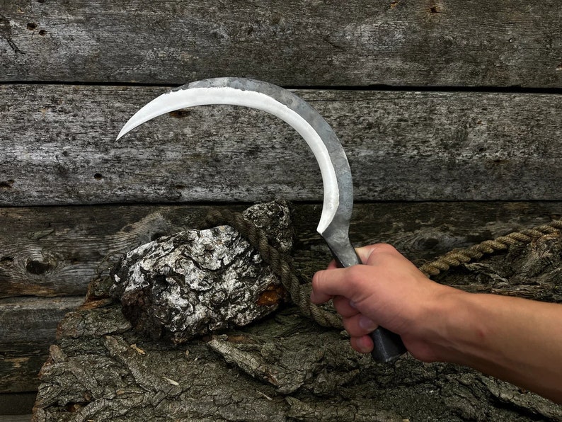 Forged Sickle With Forged Handle. the Tool for Herbalism. Forged Braid ...