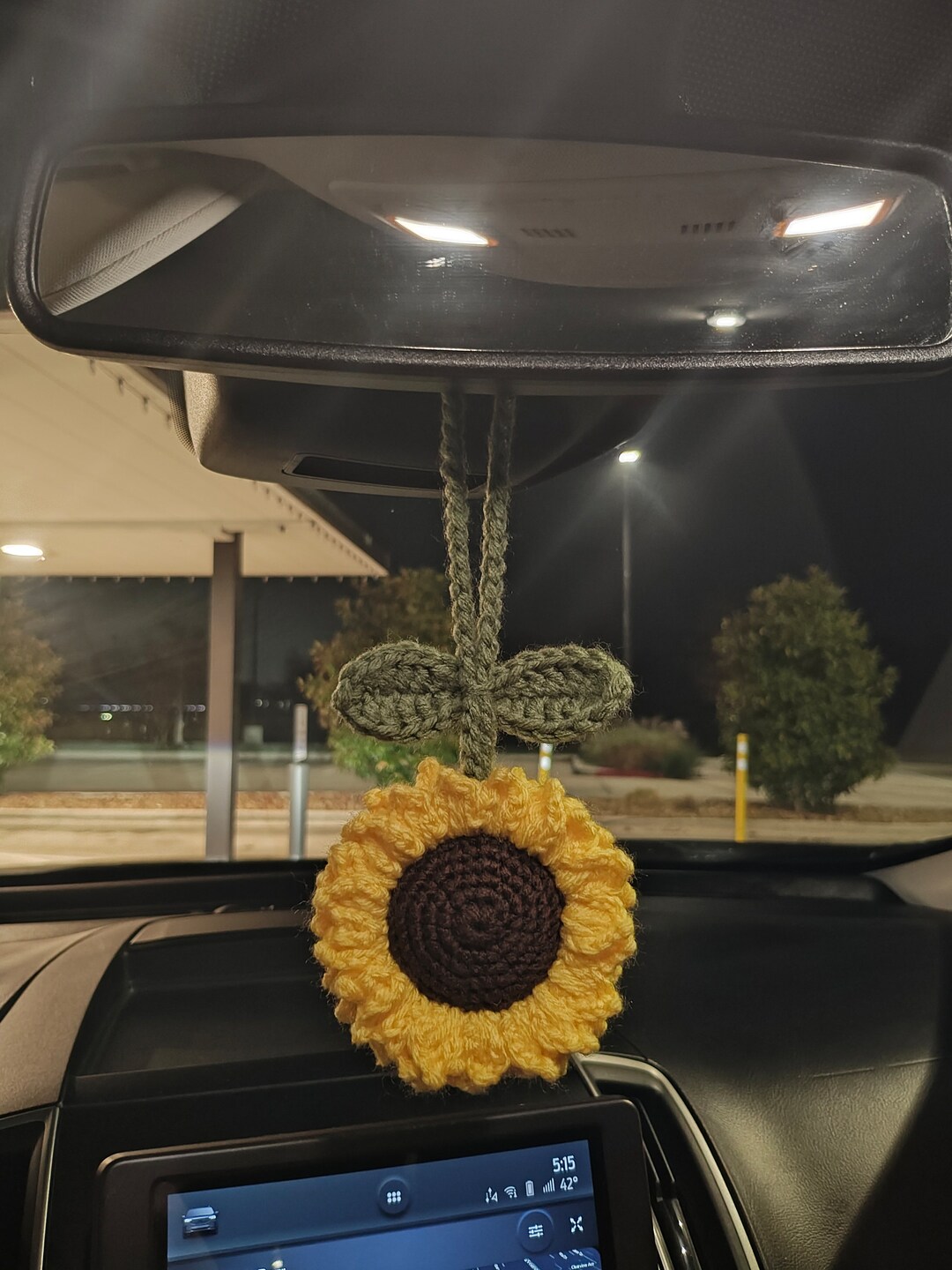 Crochet Sunflower Car Hanger - Etsy