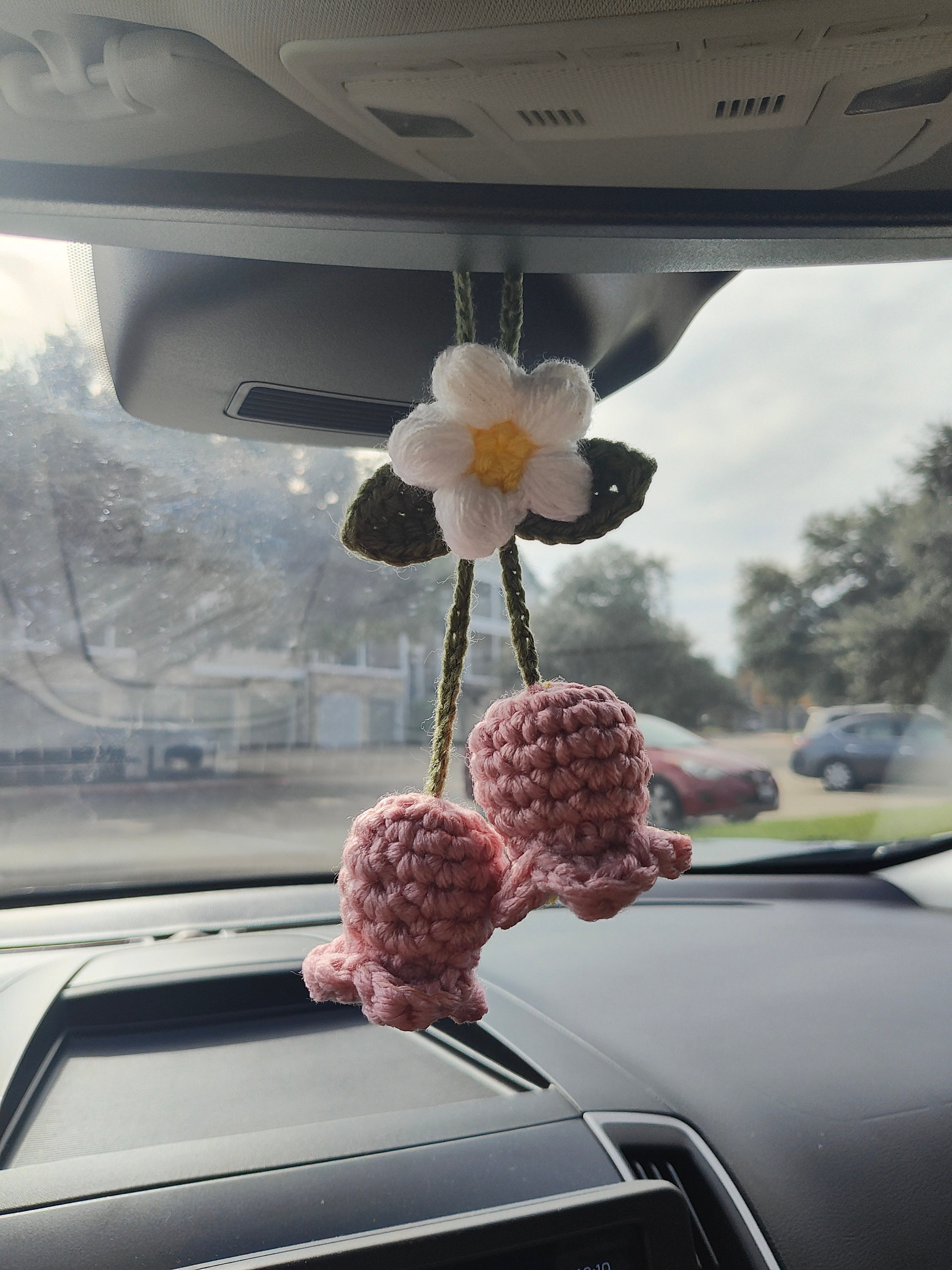 Crochet Flower Car Hanger - Etsy