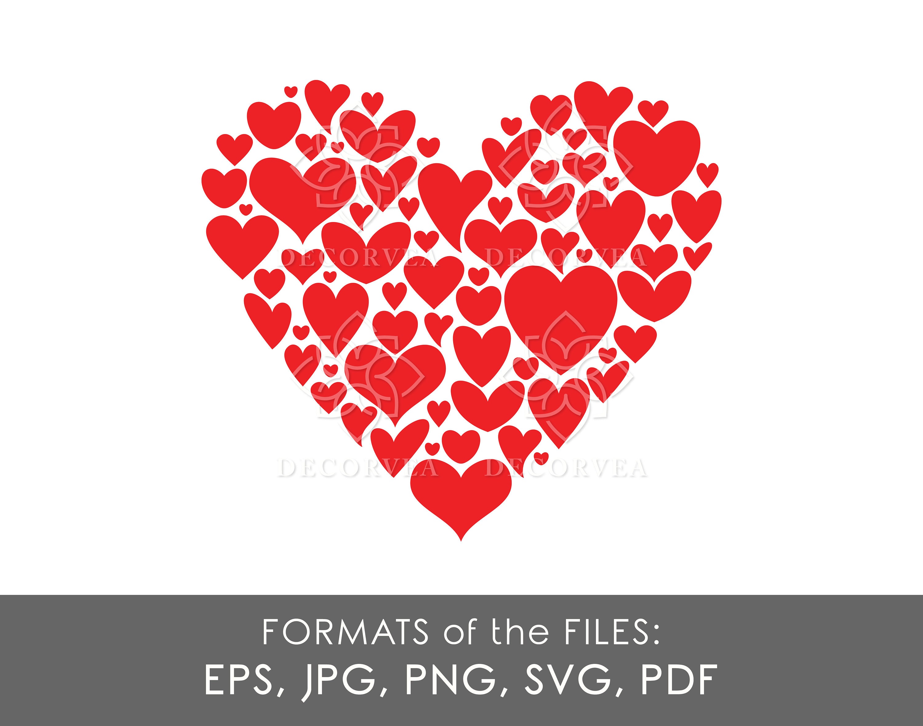 Vector Heart Design Digital Download Vector Red Hearts Hearts Bundel ...