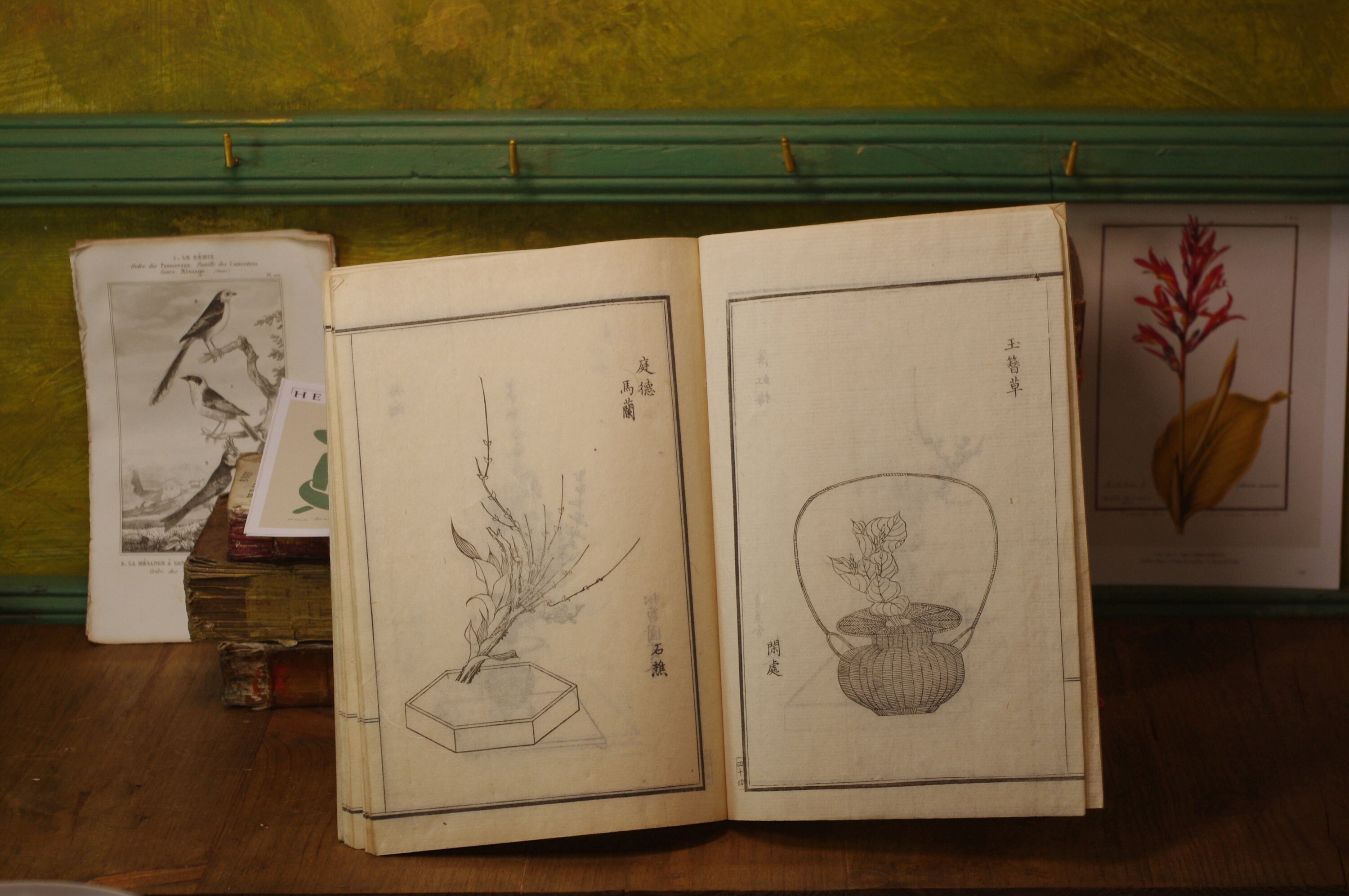 Old Book Ikebana Japanese Print Vintage Woodblock Print Shin Bijutsukai ...