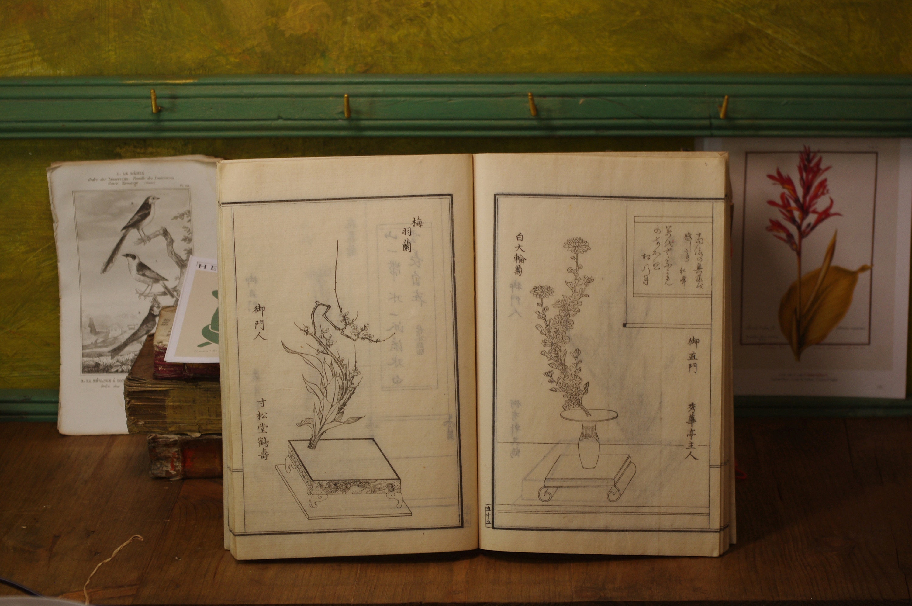 Old Book Ikebana Japanese Print Vintage Woodblock Print Shin Bijutsukai ...