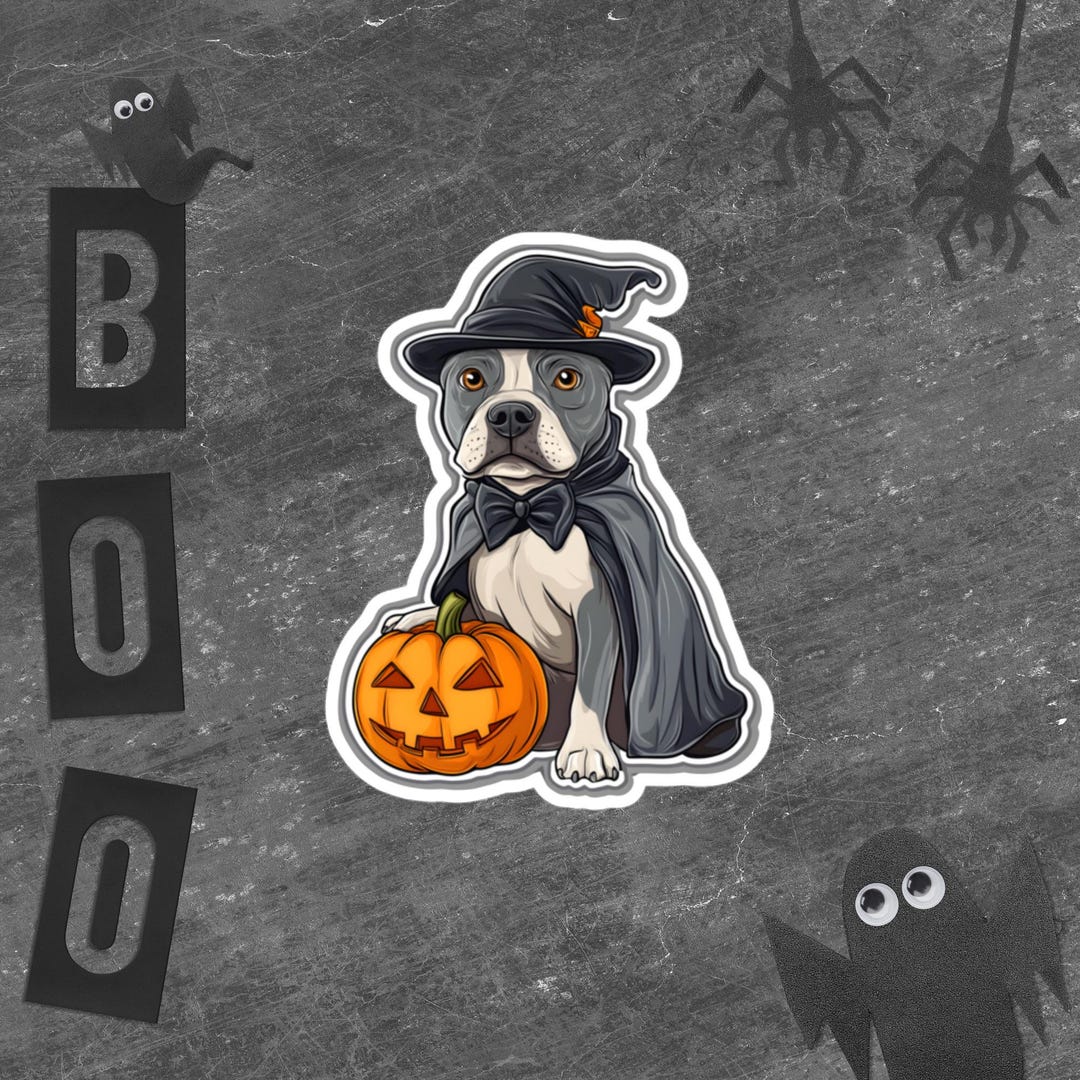 Blue Nose Pit-bull Halloween Sticker | Holiday Pit-bull Car Decal ...