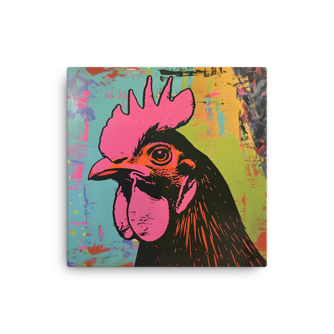 Modern Chicken Pop Art Canvas Print | Chicken Decor | Artwork - Etsy