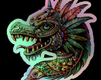 Aztec God Quetzalcoatl Sticker, Aztec Jaguar Decal, Ancient Aztec ...