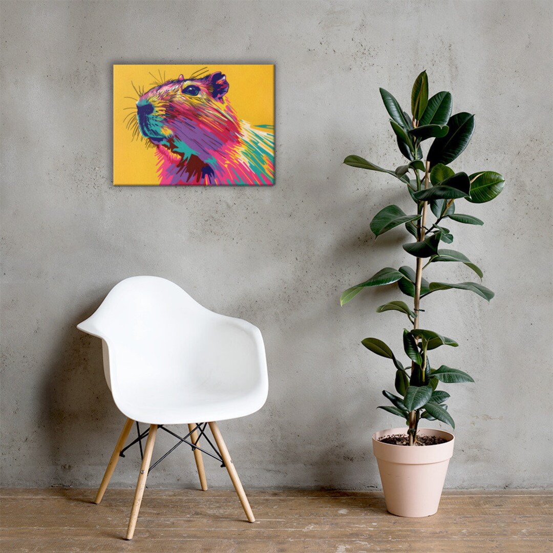 Capybara Vibrant Pop Art Canvas Print - Wall Art - Capybara Gifts - Etsy