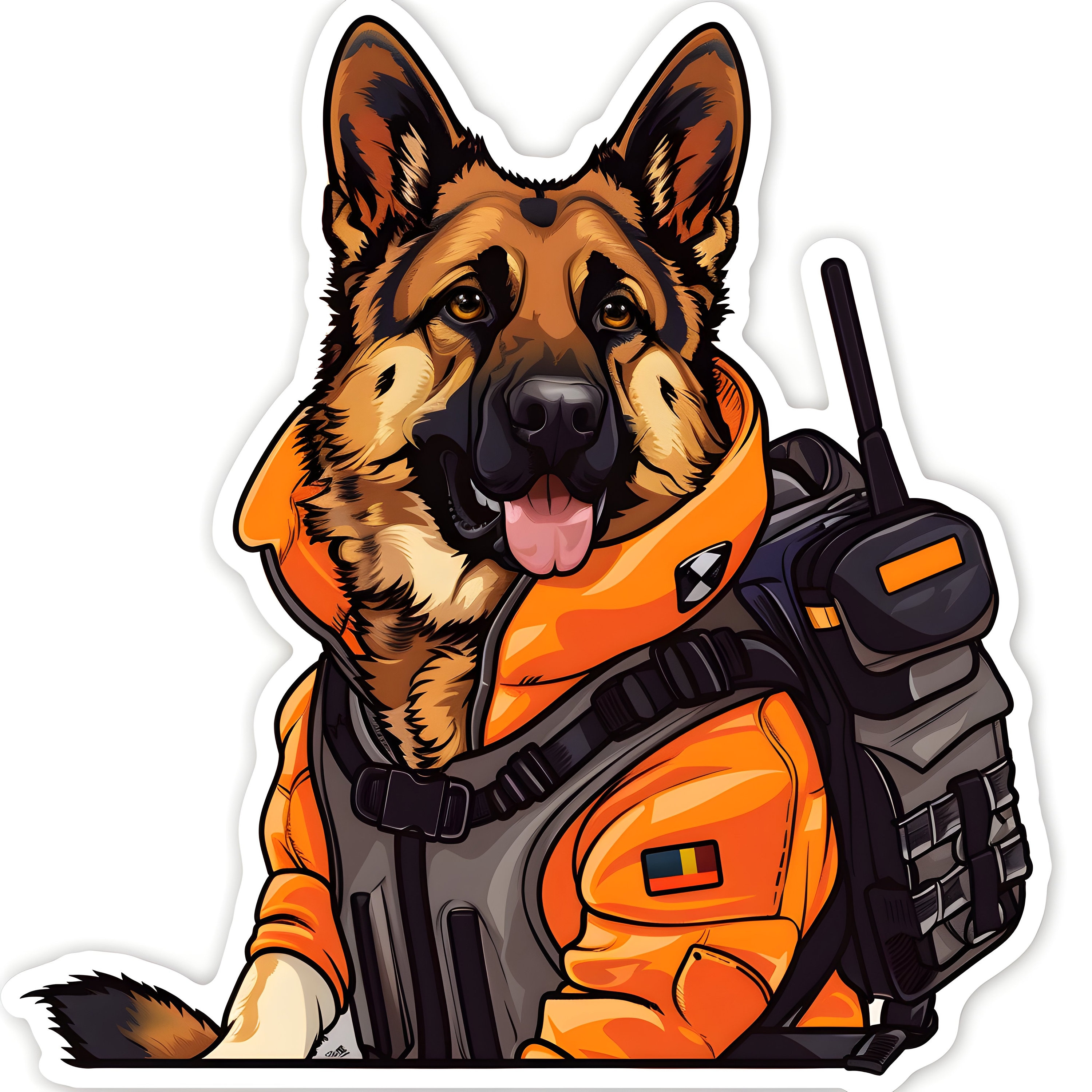 Search and Rescue German Shepherd Sticker Rescue Dog SAR Dog Lover ...