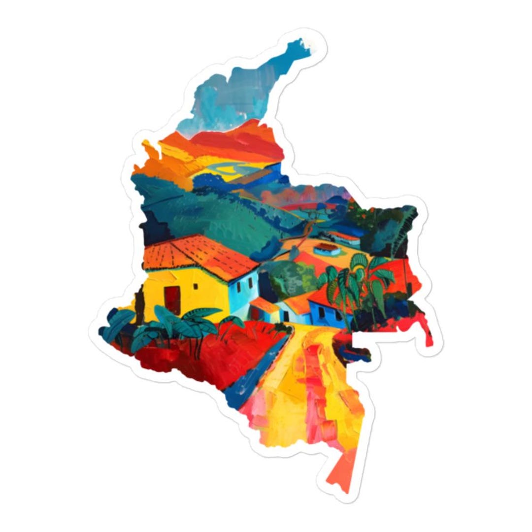 Colombia Artwork Car Decal | Colombia Map Sticker | Country Pride Decal ...