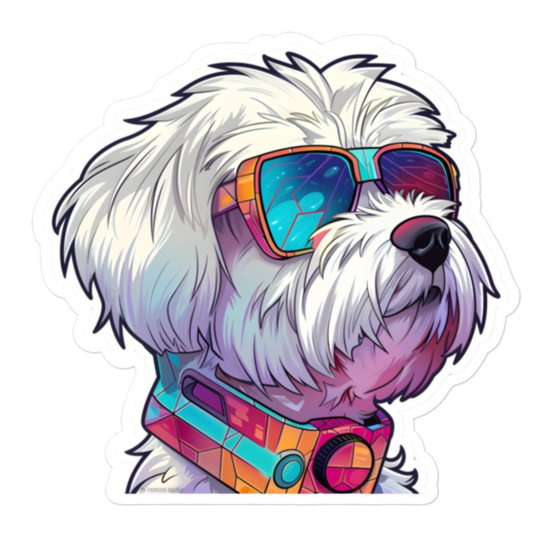 Cyberpunk Coton De Tulear Sticker | Coton De Tulear Gifts | Car Decal ...