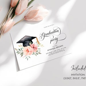 Boho Graduation Party Details Card Mini Graduation Invites 5x3.5 ...
