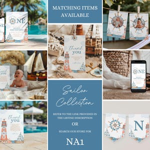 Printable Sailor First Birthday Welcome Poster, Editable Sailboat ...
